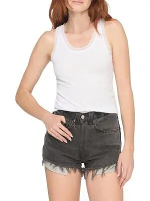 PROJECT SOCIAL T Misty Mesh Trim Tank - White