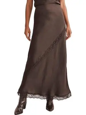 Splendid Penelope Lace Maxi Skirt - Java Brown