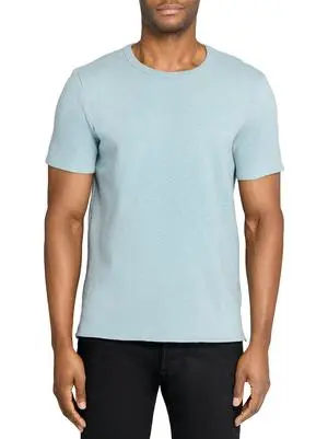 W.R.K Asher Black Slub Stretch Cotton & Modal T-shirt - Blue