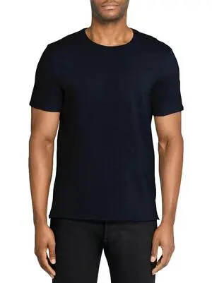 W.R.K Asher Black Slub Stretch Cotton & Modal T-shirt - Navy