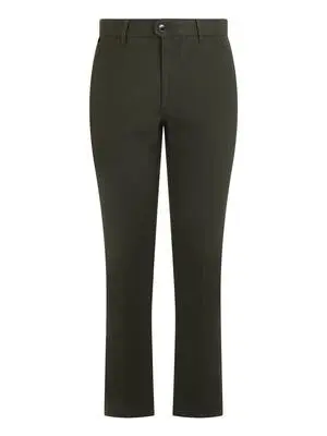 SLOWEAR Straight Cotton Pants With Stretch Comfort For - Khaki