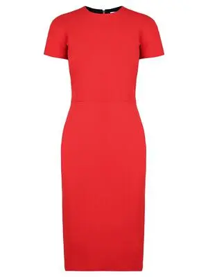 Victoria Beckham Tailored Sheath Dress With Back Zip - Red