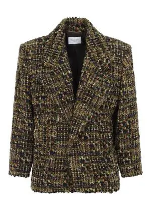 Saint Laurent Wool Tweed Jacket - Green
