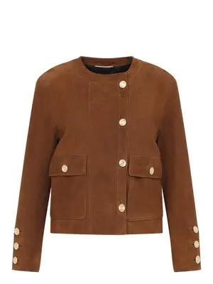 Saint Laurent Lambskin Leather Jacket - Brown