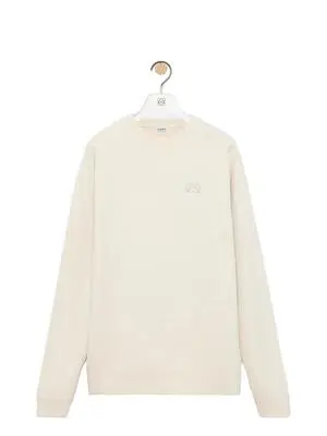 Loewe Embroidered Logo Crewneck Sweatshirt - Beige