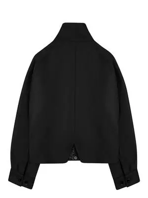 NINE:INTHE:MORNING Cropped High-neck Wool Blend Jacket - Black