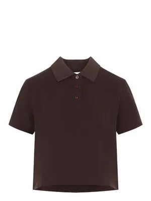 Saint Laurent Saint Laurent Petit Cassandre Cotton Polo Brown