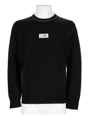 MAISON MARGIELA Logo Patch Crewneck Sweater - Black