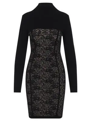 Elisabetta Franchi Lace-knit Mini Dress - Black