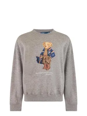 Polo Ralph Lauren Cotton-blend Crewneck Sweatshirt With Graphic - Grey