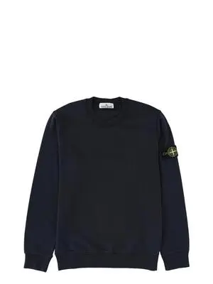 Stone Island Cotton Crewneck Sweatshirt With Logo Patch - Blue