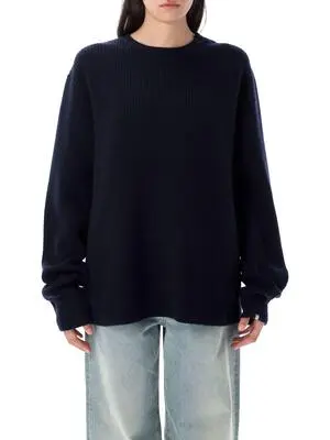 Extreme Cashmere EXTREME CASHMERE Oversized Ribbed Cashmere Crewneck Sweater Blu