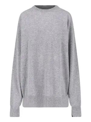 Extreme Cashmere EXTREME CASHMERE Oversized Ribbed Cashmere Crewneck Sweater Grey