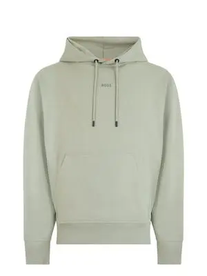BOSS Cotton Hoodie With Adjustable Hood - Khaki