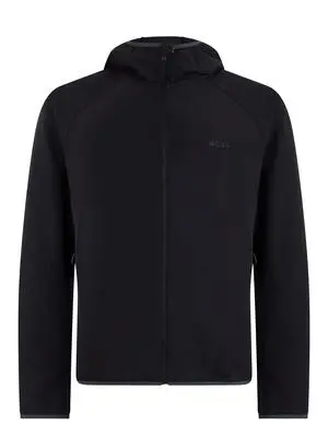 BOSS Waterproof Hooded Zip Technical Fabric Jacket - Black