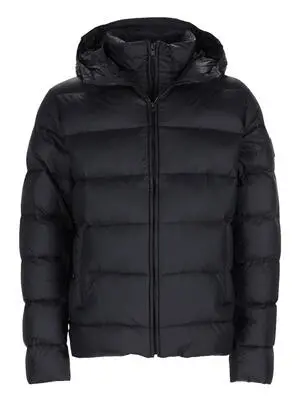 FAY Quilted Hooded Down Jacket - Black