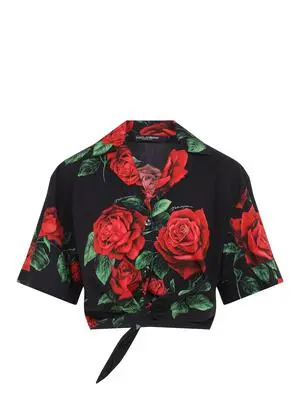 DOLCE & GABBANA Dolce & Gabbana Dolce Cropped Cotton Shirt
