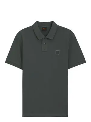 BOSS Stretch-cotton Slim-fit Polo Shirt With Logo Patch - Light Green