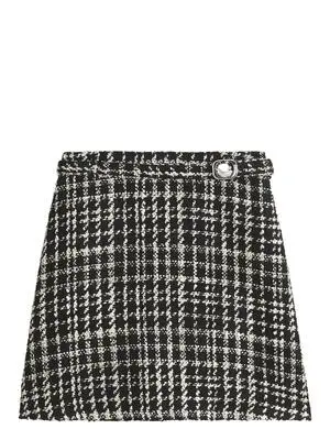 Hugo A-line Mini Skirt In Checked Boucl - Patterned