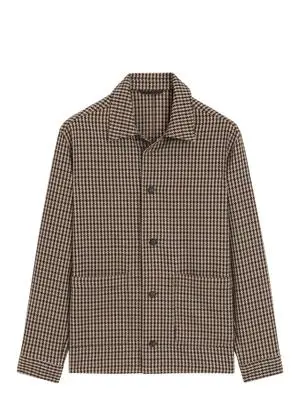 BOSS Relaxed-fit Wool-blend Jacket With Vichy Check - Light Brown