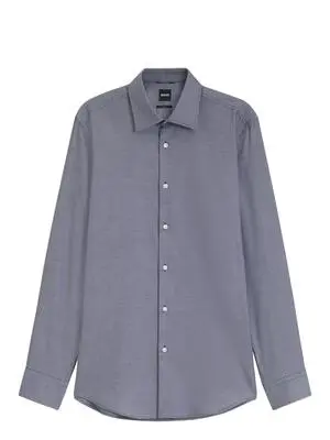 BOSS Slim-fit Shirt In A Cotton Blend - Dark Blue