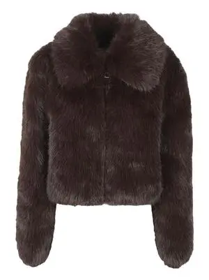 THE FRANKIE SHOP Hope Faux Fur Jacket - Brown