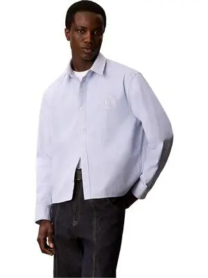 Calvin Klein Yarn-dyed Stripe Oxford Relaxed Shirt - Winter Blue