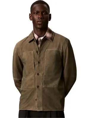 Calvin Klein Suede Shirt Jacket - Bungee Cord