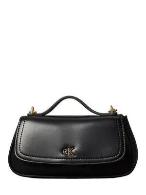 Calvin Klein Monogram Crossbody Bag With Top Handle - Black