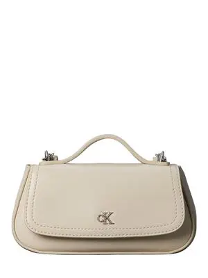 Calvin Klein Monogram Crossbody Bag With Top Handle - Light Hay