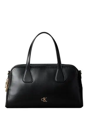 Calvin Klein Monogram Hardware Bowling Bag - Black