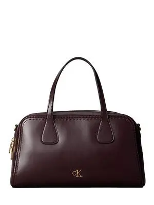 Calvin Klein Monogram Hardware Bowling Bag - Fudge