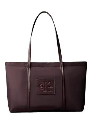 Calvin Klein Embossed Monologo Tote Bag Fudge