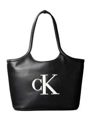 Calvin Klein Embossed Monogram Tote Bag Black/white