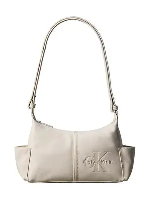 Calvin Klein Embossed Monologo Crossbody Bag - Light Hay