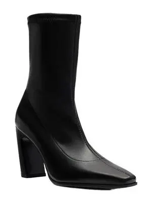 STUART WEITZMAN Stassi Stretch Leather Bootie - Black