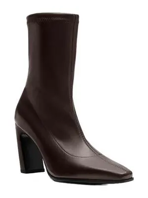 STUART WEITZMAN Stassi Stretch Leather Bootie - Midnight Espresso