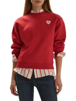 FAVORITE DAUGHTER The Graphic Sweatshirt - Cherry/white