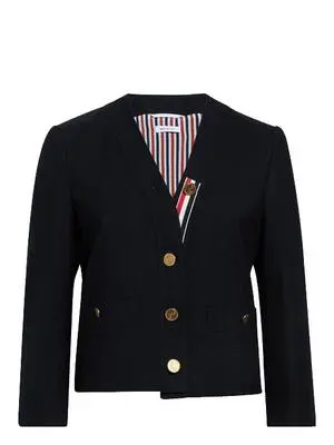 Thom Browne Wool Cardigan Jacket - Navy