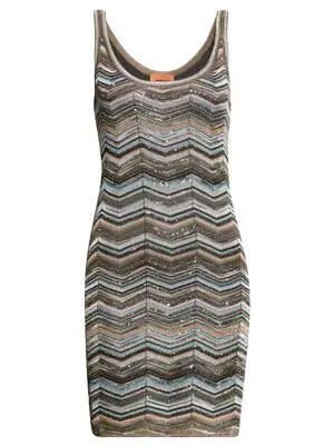 MISSONI Sequin Metallic Jacquard Sweater Dress