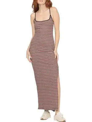 PROJECT SOCIAL T Rita Striped Rib Maxi Dress - Rust Combo