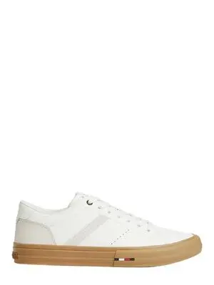 Tommy Hilfiger Tommy Logo Leather Sneaker - Ecru
