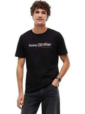 Tommy Hilfiger Hilfiger Flag Logo T-shirt - Black
