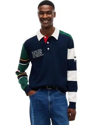 Tommy Hilfiger Colorblock Sweater Polo - Dark Blue