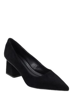 Pelle Moda Inell" Pointed Toe Block Heel Pumps - Black