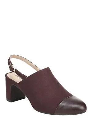 LIFESTRIDE Tessa Slingback Pump With Cap Toe - Choco Plum