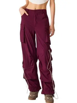 Steve Madden Jacey Wide Leg Cargo Pants - Deep Fig