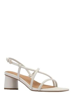 FRANKIE4 Lottie Leather Block Heel Sandals - Chalk