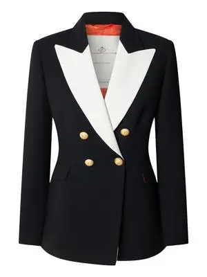 THE EXTREME COLLECTION Double-breasted Peak Lapel Blazer - Black/white