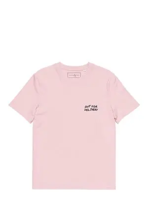 ANCHOR & CREW Cotton Out For Delivery Annotations Organic Cotton T-shirt - Pink